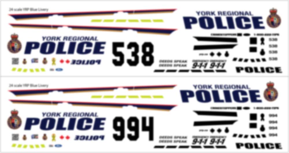 York Regional Police - Waterslide decals for 2022 Ford Interceptor ...