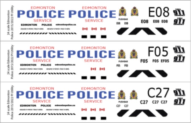 Edmonton Police - Waterslide decals for 2022 Ford Interceptor Utility ...