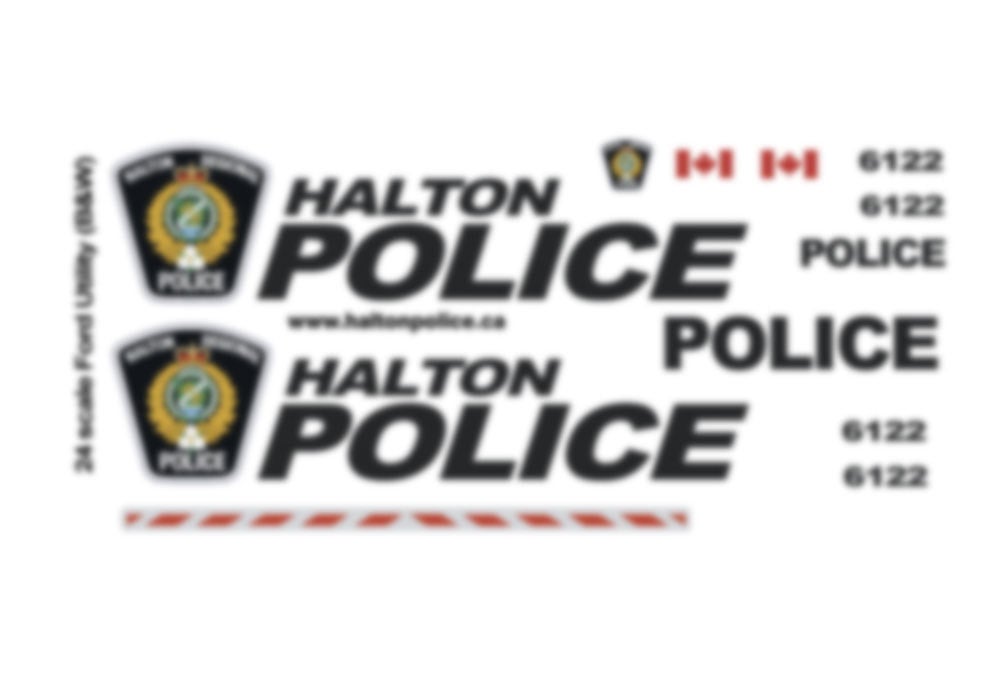 Halton Regional Police - Waterslide decals for 2022 Ford Interceptor ...
