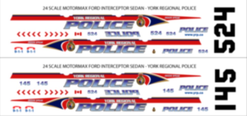 York Regional Police - Waterslide decals for 2013 Ford Interceptor ...