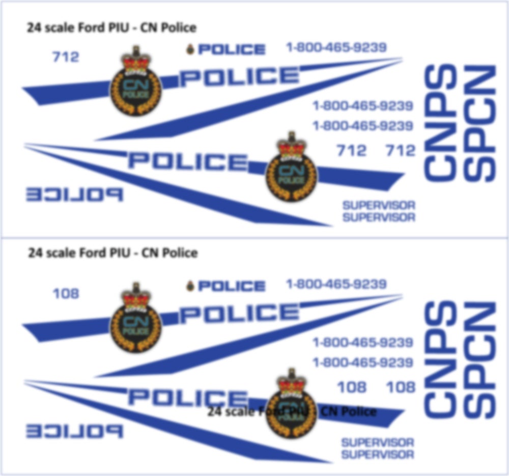 CN Rail Police - Waterslide decals for 2022 Ford Interceptor Utility ...