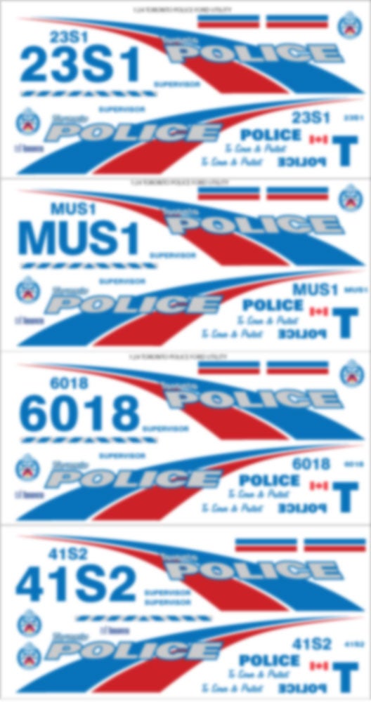 Toronto Police Service - Waterslide decals for 2015 Ford Interceptor ...